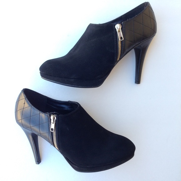 Shoes | Quilted Heel Ankle Boots | Poshmark